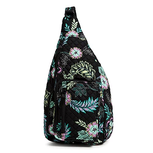 Vera Bradley Women's Cotton Sling Backpack, Island Garden - Recycled Cotton, One Size
