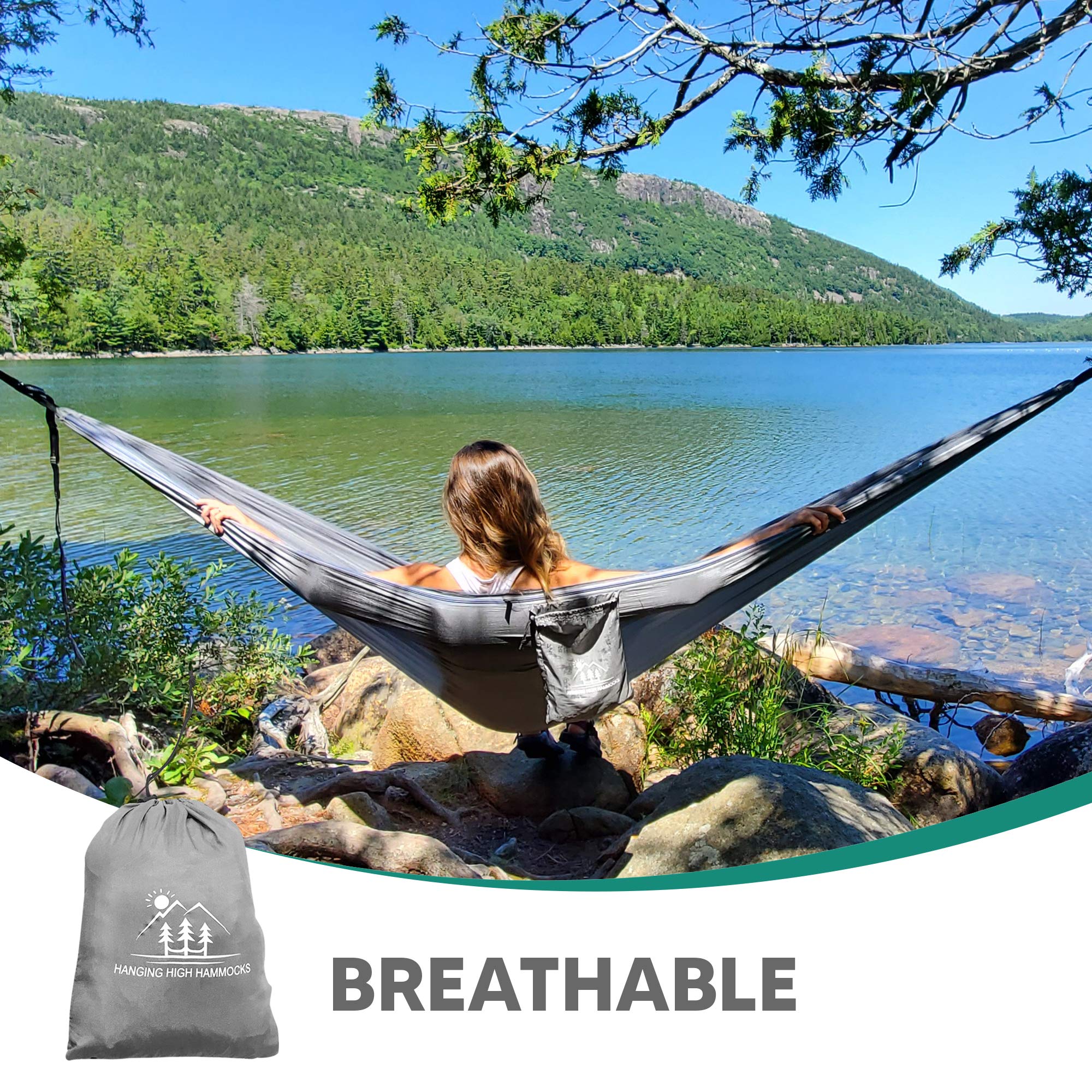Hanging High Hammocks | The Adventurer Bundle to Get Hanging | Hammock, Straps, Carabiner, Mosquito Netting, Rain Tarp, Guy Lines and Stakes