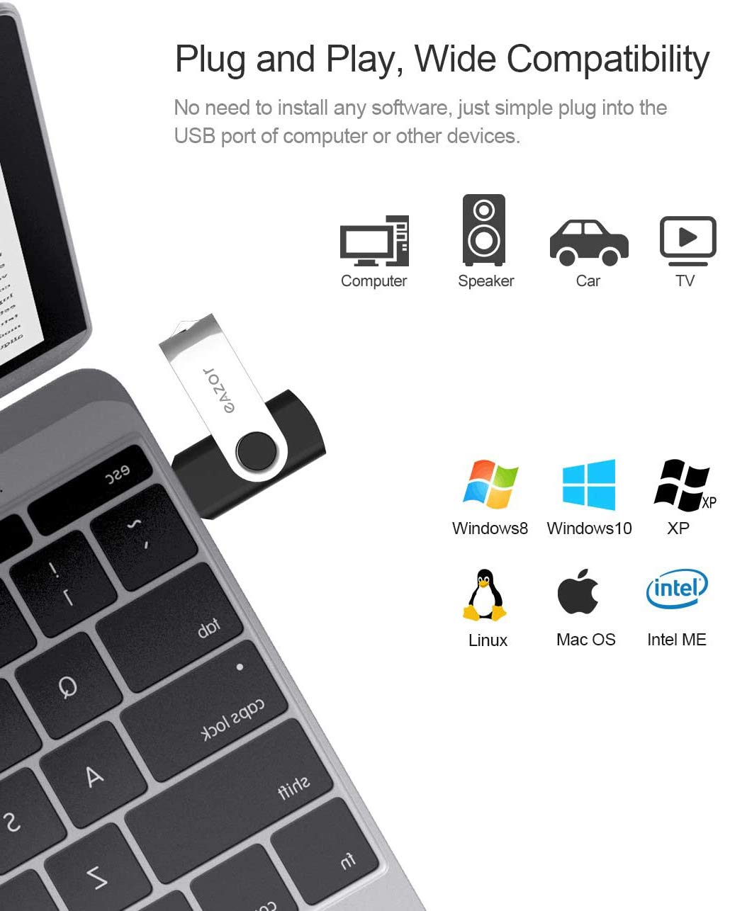 Flash Drive, USB Drive 5 X 16 GB USB Flash Drive 16 gb Thumb Drive Memory Stick Swivel Keychain Design Mixcolor (16GB5) (mixcolor5)
