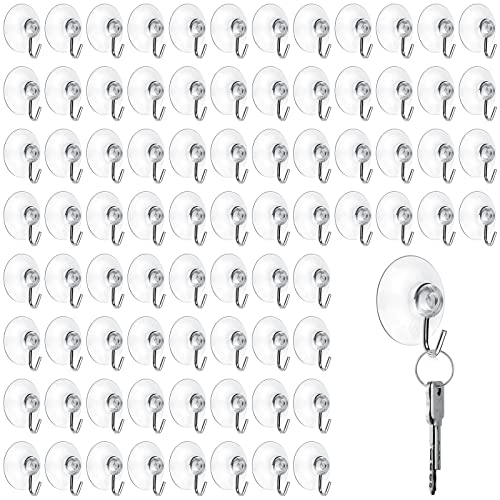 Mudder Suction Cup Hooks Wall Hooks, Home Kitchen Bathroom Wall Window Towel Robe Hangers, Utility Hooks Hangers, Home Hanging Organizer Supplies, Use on Smooth Surface (80 Pieces, 45 mm)