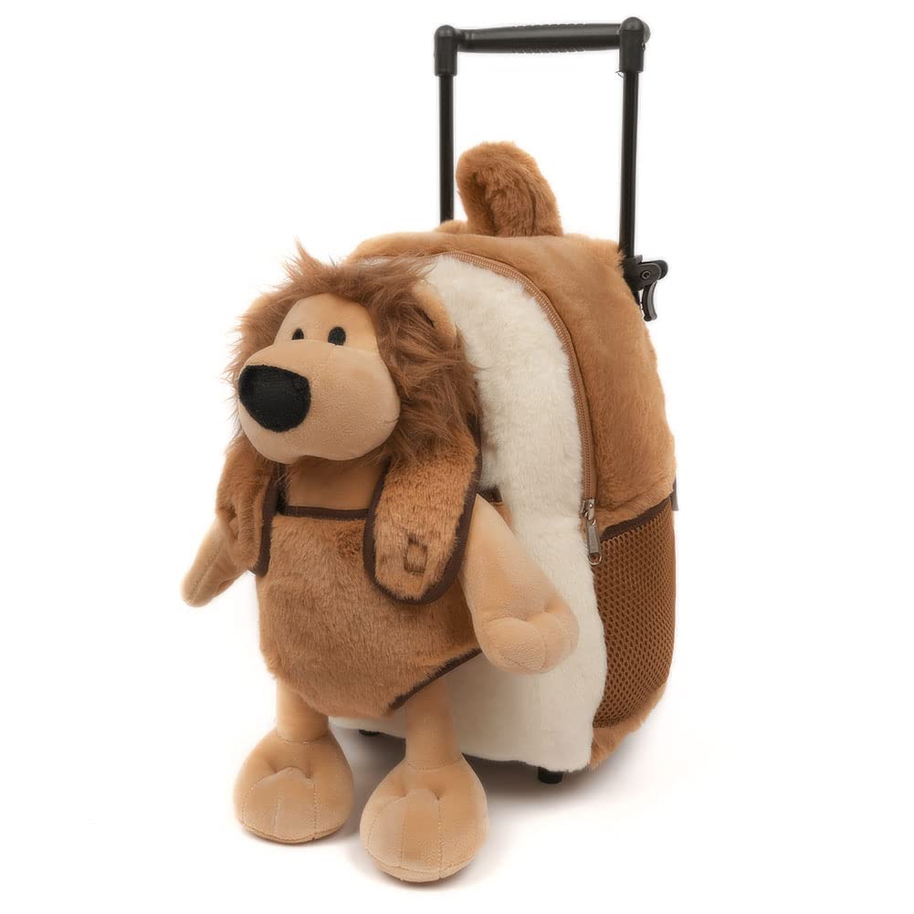 Funday Dinosaur Kids Backpack with Removable Wheels - Little Kids Luggage Backpack with Stuffed Animal Toy Dinosaur