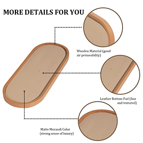 Tynulox Wood Coasters for Drinks | Warm Brown Oblong Multipurpose Plate | Wooden Shallow Storage Tray