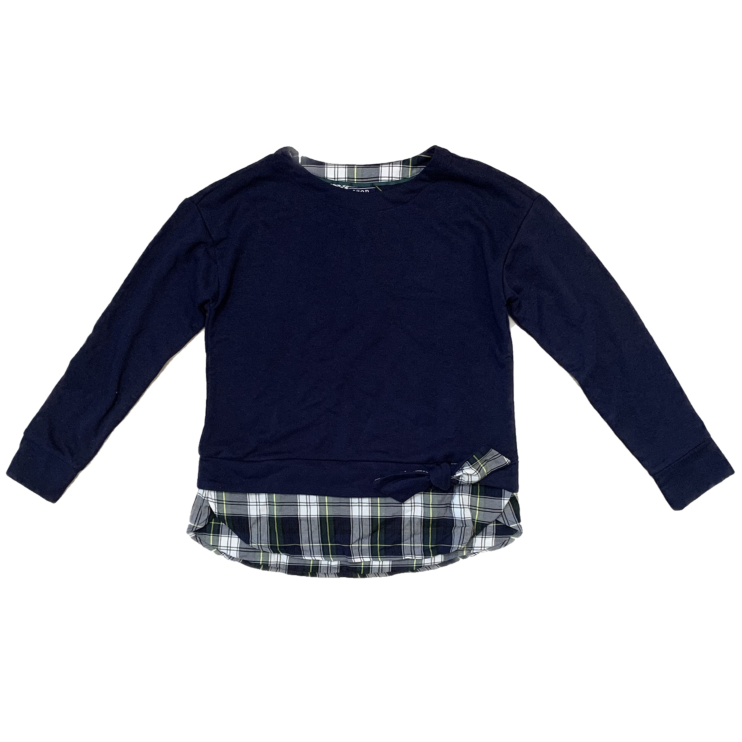 IZOD Women's Tie-Front 2-Fer Sweatshirt (Peacoat, XX-Large)