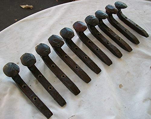 Spikes by Mike 10 REPURPOSED Railroad Spike Coat Hooks Coat Rack Tool Shop Hangers Single Bent