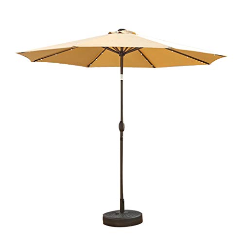 Tyoo Terrace Umbrella Light Cordless Parasol String Light Led Umbrella Pole Light Umbrella Outdoor Garden Decoration Applicable to Garden Lawn (Color : Brown)