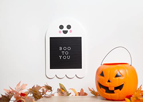 Kate & Milo Ghost Letterboard Set, Spooky Halloween Décor, Halloween Photo Prop Sign, Reusable Message Board Sign for Fall, Ghost Wall Décor, Adorable Modern Fall Decor, 147 White Letters