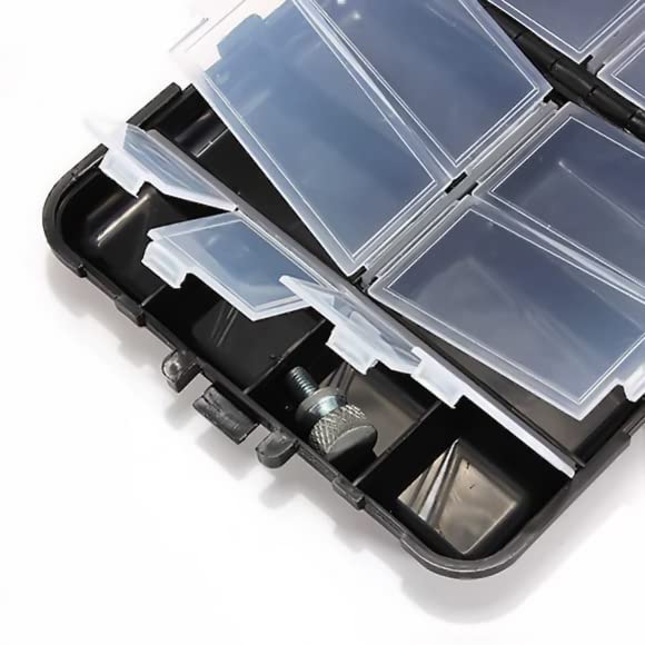 Fishing Tackle Boxes Black Small Fishing Tool Box 26 Compartments Fish Tackle Box Tackle Spoon Hooks Lure Tackle Case Fishing Accessories Storage (Color : W)