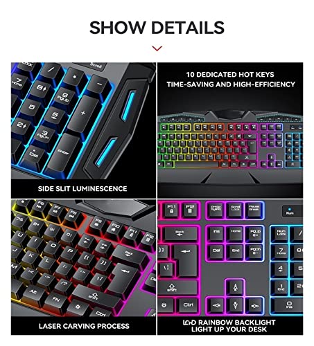Keyboards Gaming Keyboard Mouse Multimedia Office Mechanical Large Keyboard and Mouse Set Video Games