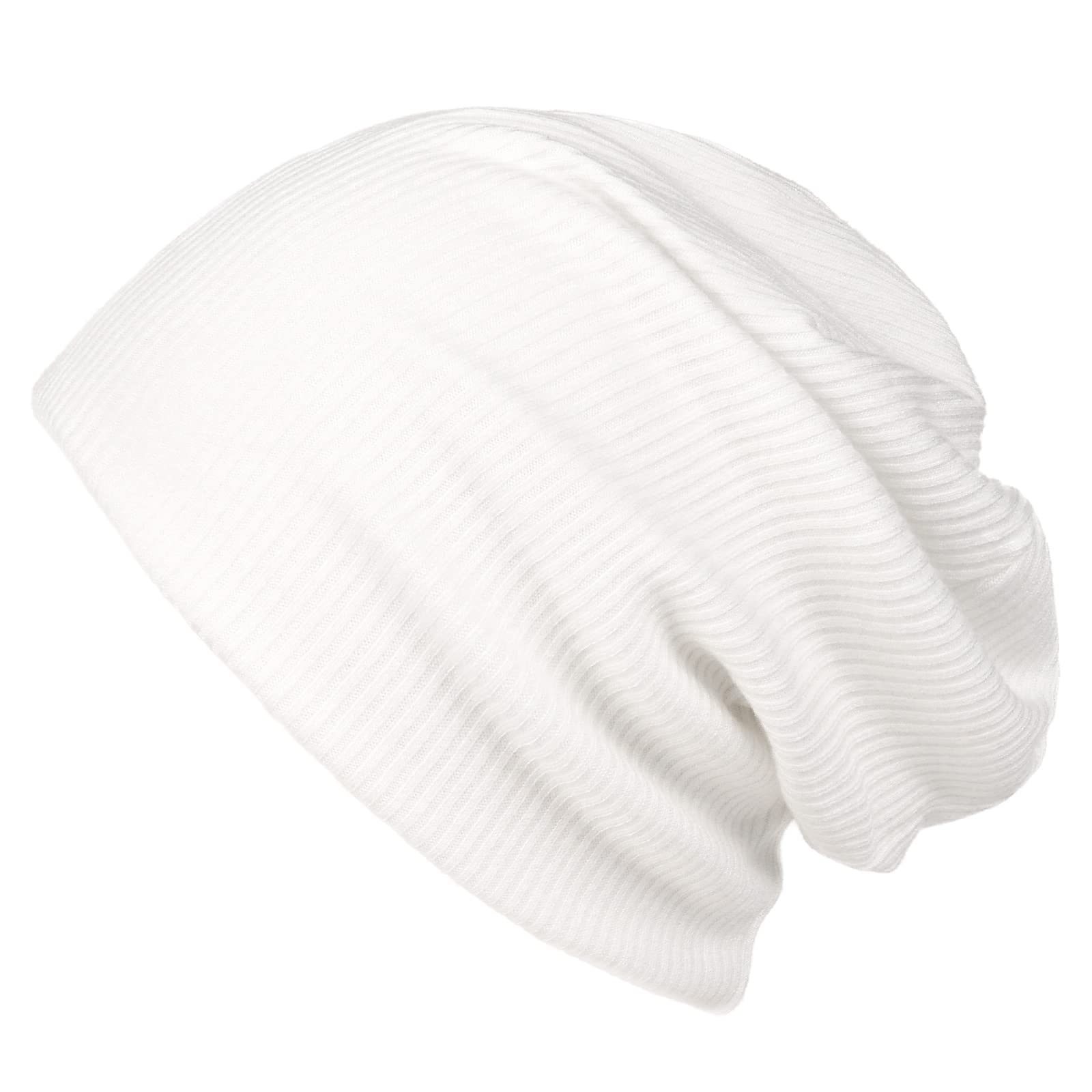 FURTALK Slouchy Beanie Hat for Women Men Cotton Lightweight Summer Beanies Soft Skull Cap Thin Knit Hat White