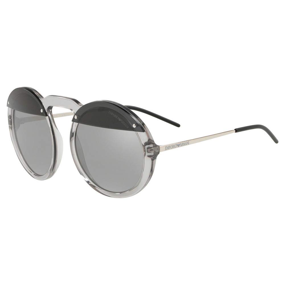 Emporio Armani EA4121 Grey EA4121 Round Sunglasses Lens Category 3 Lens Mirrore