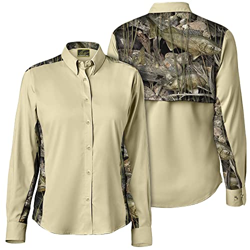 Fishouflage Ladies XL Walleye Lakeside Fishing Shirt - Camo Women's Guide Shirt