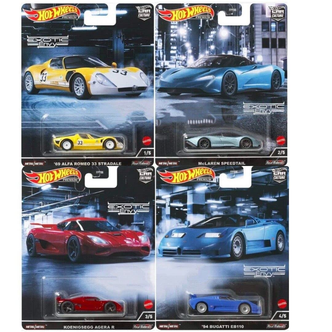 Hot Wheels Car Culture 2022 Exotic Envy Set of 4 Diecast Vehicles from FPY86-957M Release
