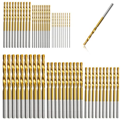 Hyamass 60Pcs Twist Drill Bit Set,1.0mm-3.5mm Drill Bit Assorted Set Premium 4341 HSS Micro Drill Bits for Hardened Metal, Stainless Steel, Cast Iron, Wood,Plastic and Aluminum Alloy