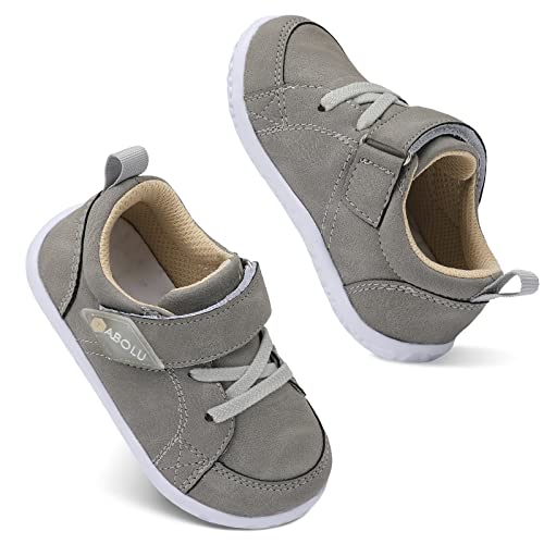QFH Unisex Baby Shoes Boys Girls Sneakers Infant Slip On First Walking Shoes Toddler Casual Star Sneaker Crib Shoes Grey 7.5-8 Toddler