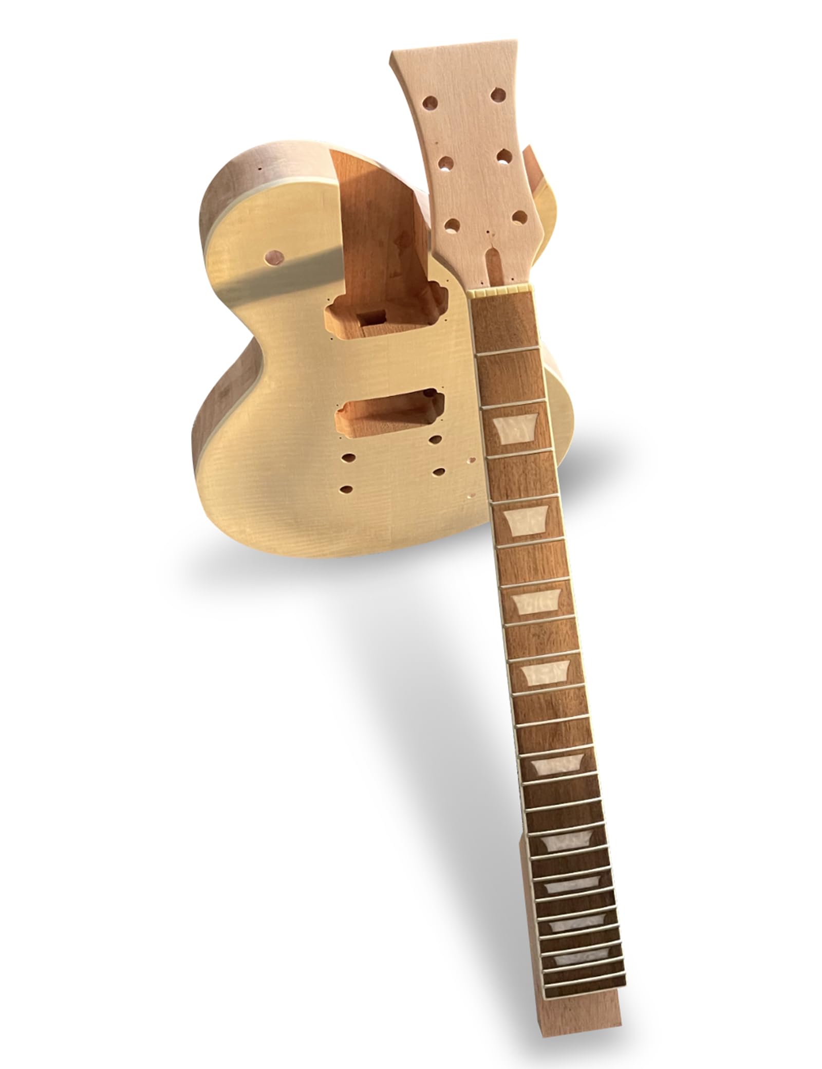 Fistrock DIY Electric Guitar Kit Beginner Kits 6 String with Curved Mahogany Body AAA Flamed Maple Top Mahogany Neck Rosewood Fingerboard Chrome Hardware Build Your Own Guitar.