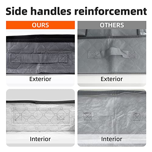 Uidducpu Storage Bins,Under Bed Storage Containers,Foldable Clothes Storage bags with Clear Windows and Reinforced Handles,for Clothing, Blanket, Sweaters, Comforter,Toys,Grey, 3-Pack