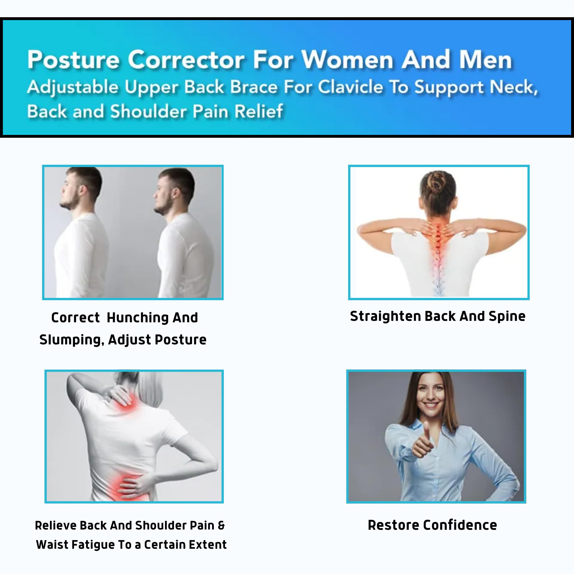 GoJa Back Cracker device With posture corrector for women & Men-Lower Back Stretcher, Back Support belt for women, Set for lower back pain relief with Adjustable Board and Spine Cushion, back