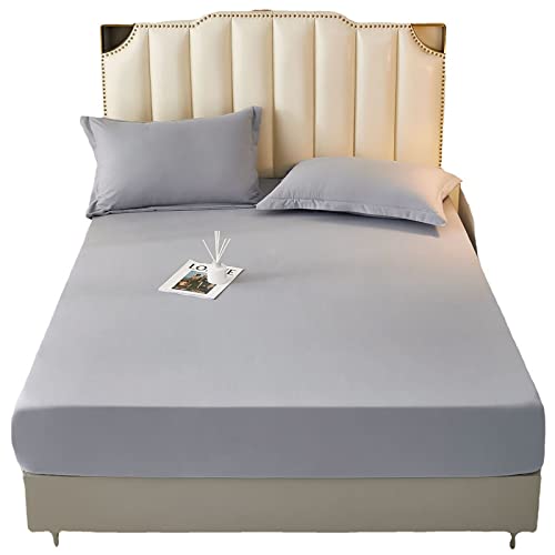 Hotel Bedding Sheets,Thick Brushed Solid Color Mattress Protector, Bedroom Hotel Mattress Topper, Fit 12"/30cm Deep Mattress,Yellow,150x200cm+30cm