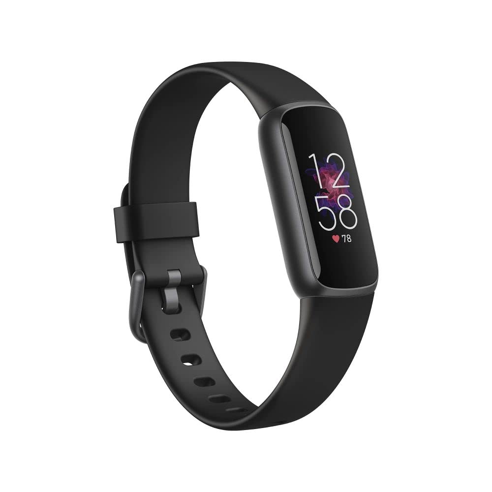 Fitbit Luxe Fitness and Wellness Tracker with Stress Management, Sleep Tracking and 24/7 Heart Rate, Black/Graphite, One Size (S & L Bands Included) (Renewed)