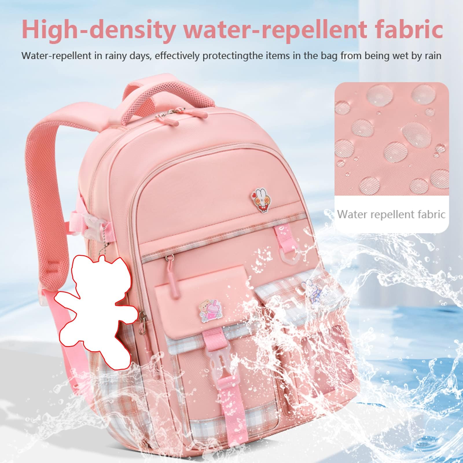 HANXIUCAO Backpacks for Girls Large Bookbags for Teens Girls Backpack for School Laptop Compartment Primary School (Blue)