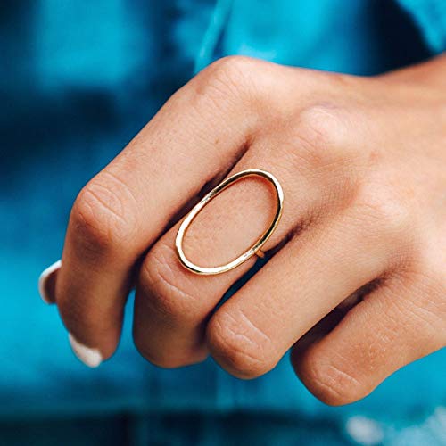 Pura Vida Silver-Plated Oval Open Ring - Matte Finish, Brass Band, Size 7