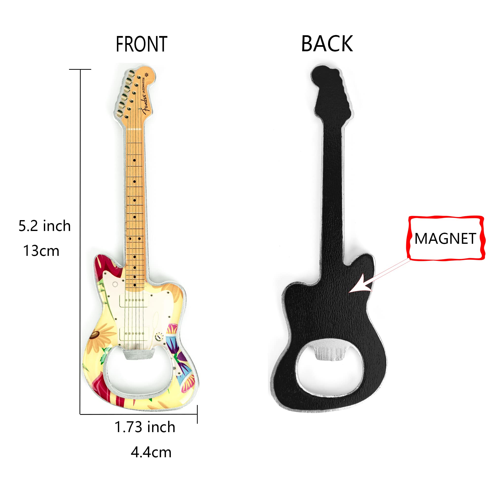 LanHong 2 Piece/Set Bottle Opener Beer Bottle Openers Guitar Shaped Bottle Opener Guitar Gift Kitchen Gadgets for Drinkers Music Guitar Lover