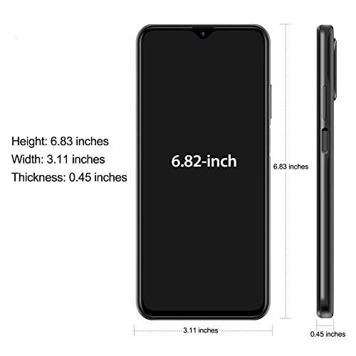 Ulefone Note 12 Unlocked Cell Phone, 4G Unlocked Smartphone, 6.82β Ultra-Large Screen with Slim Structure, 7700mAh Battery, 4+128GB, 3-Card Slot, Face Unlock/Fingerprint Recognition, Black
