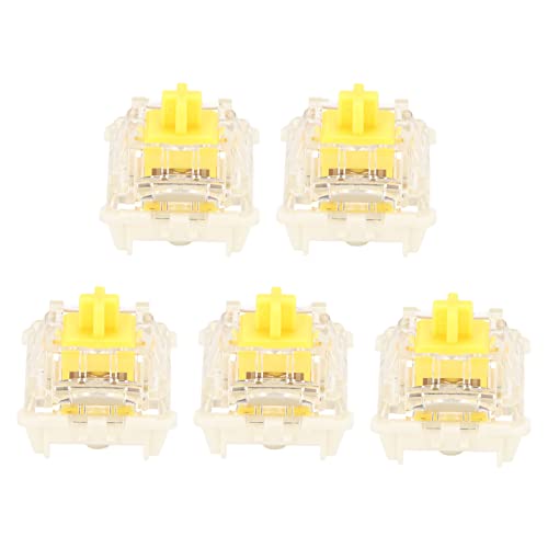 Mechanical Keyboard Switches, 45Pcs Durable Waterproof Mechanical Keyboard Switches Set Silent Universal Plastic Linear for Gaming Mechanical Keyboard (G Yellow PRO)