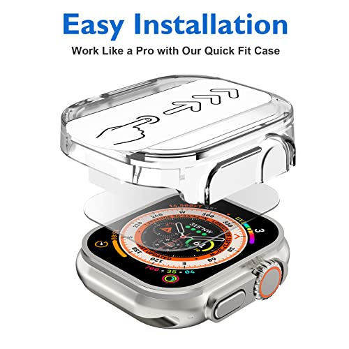 Mothca 2 Pack Tempered Glass Matte Screen Protector for Apple Watch Ultra 2 (49mm)/ Apple Watch Ultra (49mm) [Quick Fit Case] Auto-alignment HD Clear Touch Sensitive Anti-Scratch 9H Matte Glass Film