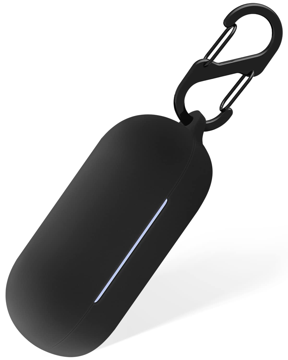 Geiomoo Silicone Case for WF-C700N, Protective Cover with Carabiner (Black)