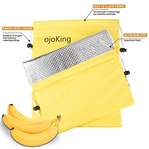 oJoKing Banana Storage Bag Extended Shelf Life,Keep Tt Longer Up To 2 Weeks Stop Food Waste,Washable Storage Bag Potato Sack Reusable Food Saver Bags Seed Sack Bags