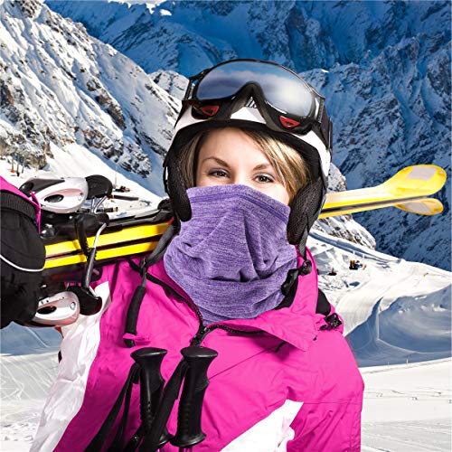 Fleece Thermal Neck Warmer/Neck Gaiter Face Scarf/Face Cover Winter Motorcycle Ski Face Mask - Cold Weather Ultimate Balaclava Half Mask (purple)
