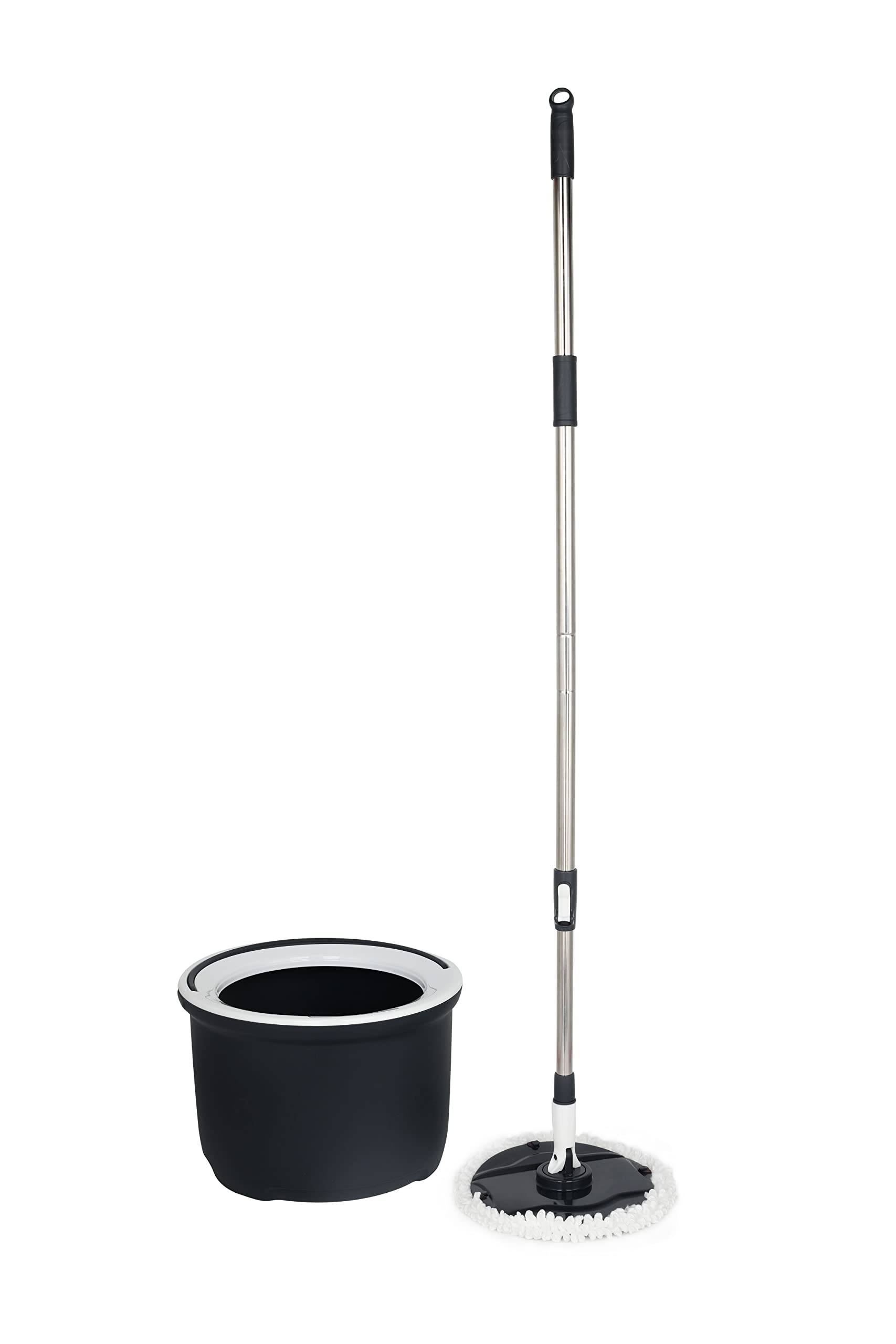Medallion Grand Cleaning Spin mop and Bucket Set Spin with Microfiber Gray