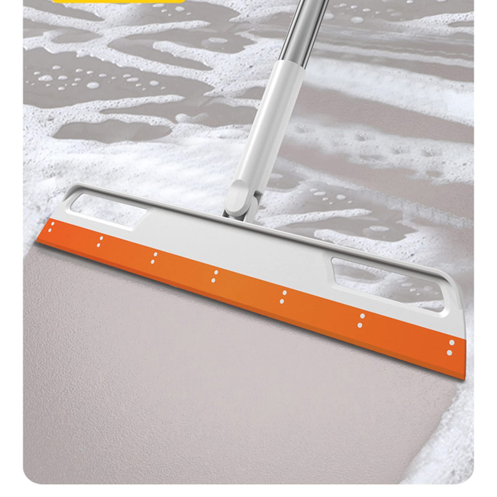 Multifunction Magic Broom Silicone Broom Rubber Floor Squeegee Broom Sweeper Wiper with 4-in-1 Long Handle，Especial Suitable for Flat Floor Pet Hair Remover, Bathroom, Glass, Windows Cleaning