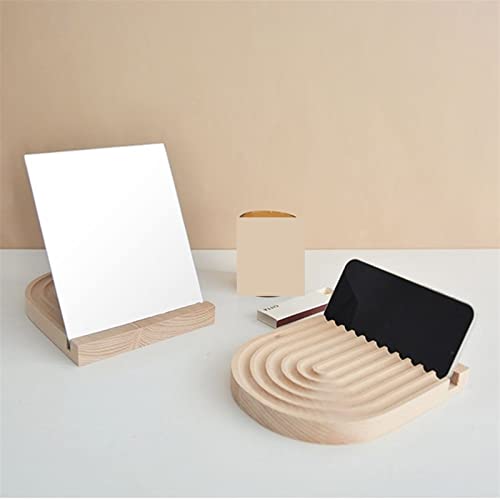 VEMMIO Breakfast Tray Wooden Tray with Groove Serving Plate Food Storage Dish Mirror Stand Phone Holder Aromatherapy Trays for Home Kitchen Organizer