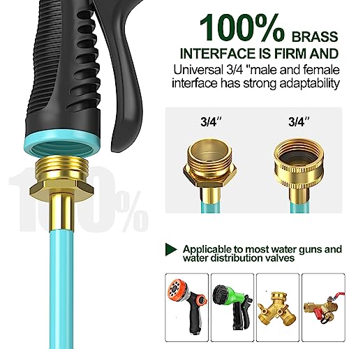 SPECILITE Garden Hose 50 FT, Flexible Water Hose with Nozzle, Collapsible Coiled Hoses Pipe for Boat, Outdoor, Lightweight and No Kink