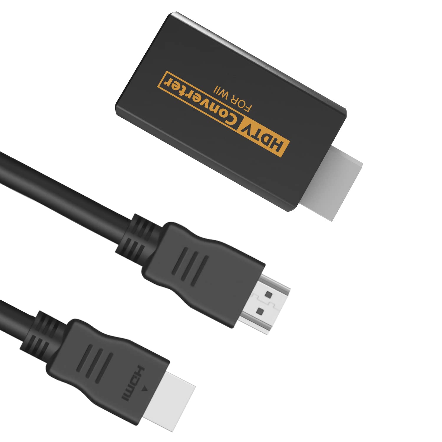 Hgowixx Wii HDMI Adapter, Wii to HDMI Converter with HDMI Cable(Black)