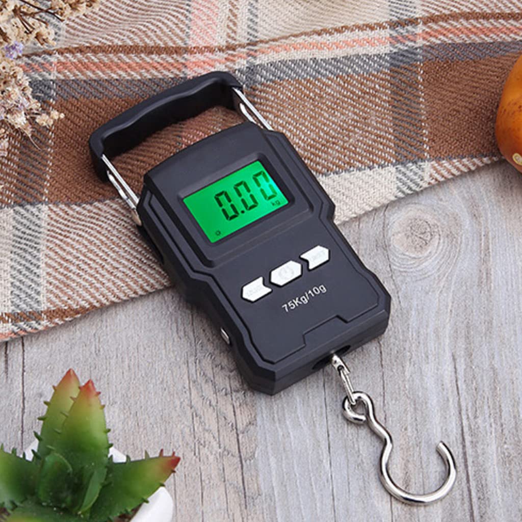 Fish Scales Digital Weight, Backlit LCD Display 165lb/75kg Fishing Scale Measuring Tools Electronic Balance Digital Fishing Postal Hanging Hook Scale
