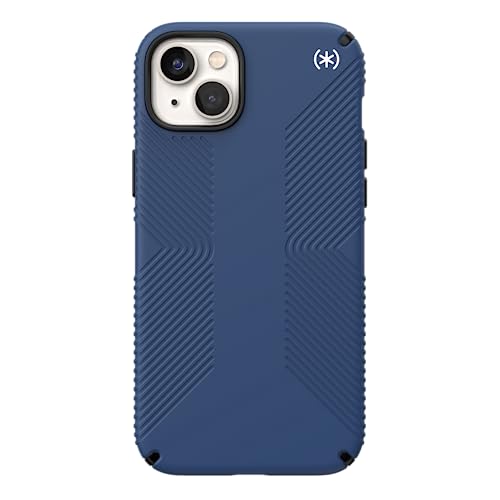 Speck iPhone 14 Plus Case - Drop Protection, Scratch Resistant, Dual Layer Slim Phone Case for 6.7 Inch iPhones 14 Plus - Built for MagSafe - Presidio2 Grip - Coastal Blue/Black/White