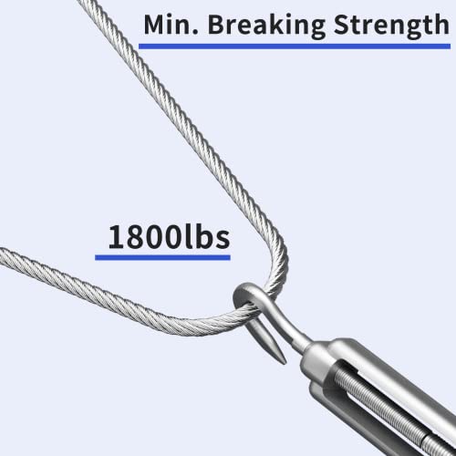 LuckIn 1/8" Stainless Steel Cable 300FT, T316 Aircraft Cable for Railing, Decking & Outdoor Projects - Uncoated Marine Grade