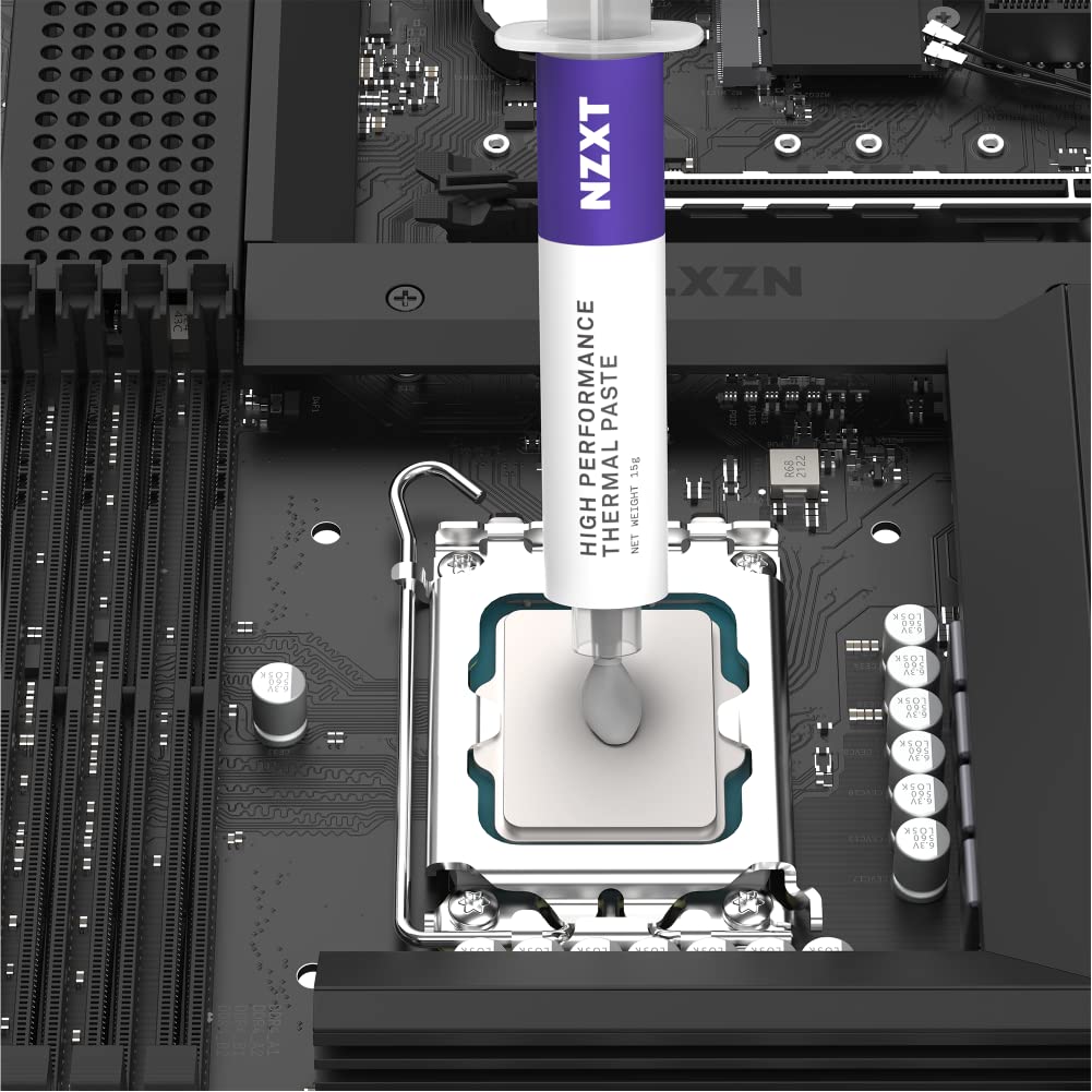 NZXT Thermal Paste - BA-TP015-01 - Thermal Conductivity 6.3 W/m-k - East Application - Long-Term Stability - for Proccessors/CPU/All Coolers - (15g)