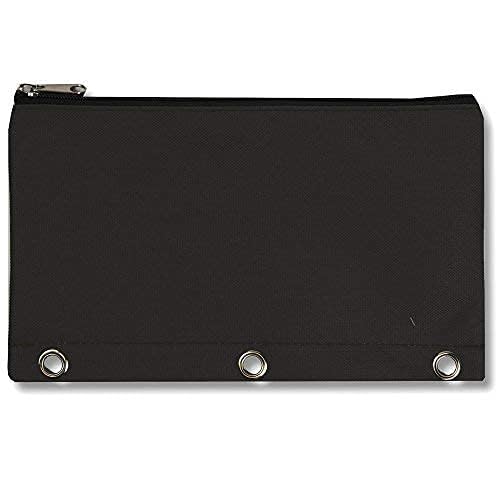 Pencil Pouch for 3 Ring Binder Bulk Pencil Bags with Zipper, Large Binder Pencil Pouch Bundle for School, Offices, Budgeting (96 Pencil Cases in Black)
