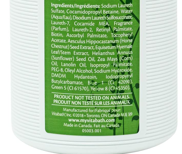 Vitabath Original Spring Green Moisturizing Bath & Shower Gel Wash Intoxicating Botanical Skin Rejuvenation, Hydrating Dry Skincare, Body Cleanser & Foaming Gelee - 32 oz