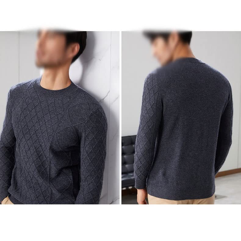 FEER Men's Wool Sweater Autumn Winter Casual Big Yards Sweater Youth Pullover Shirt Business Knitting Bottoming Shirt (Color : D, Size : L Code)
