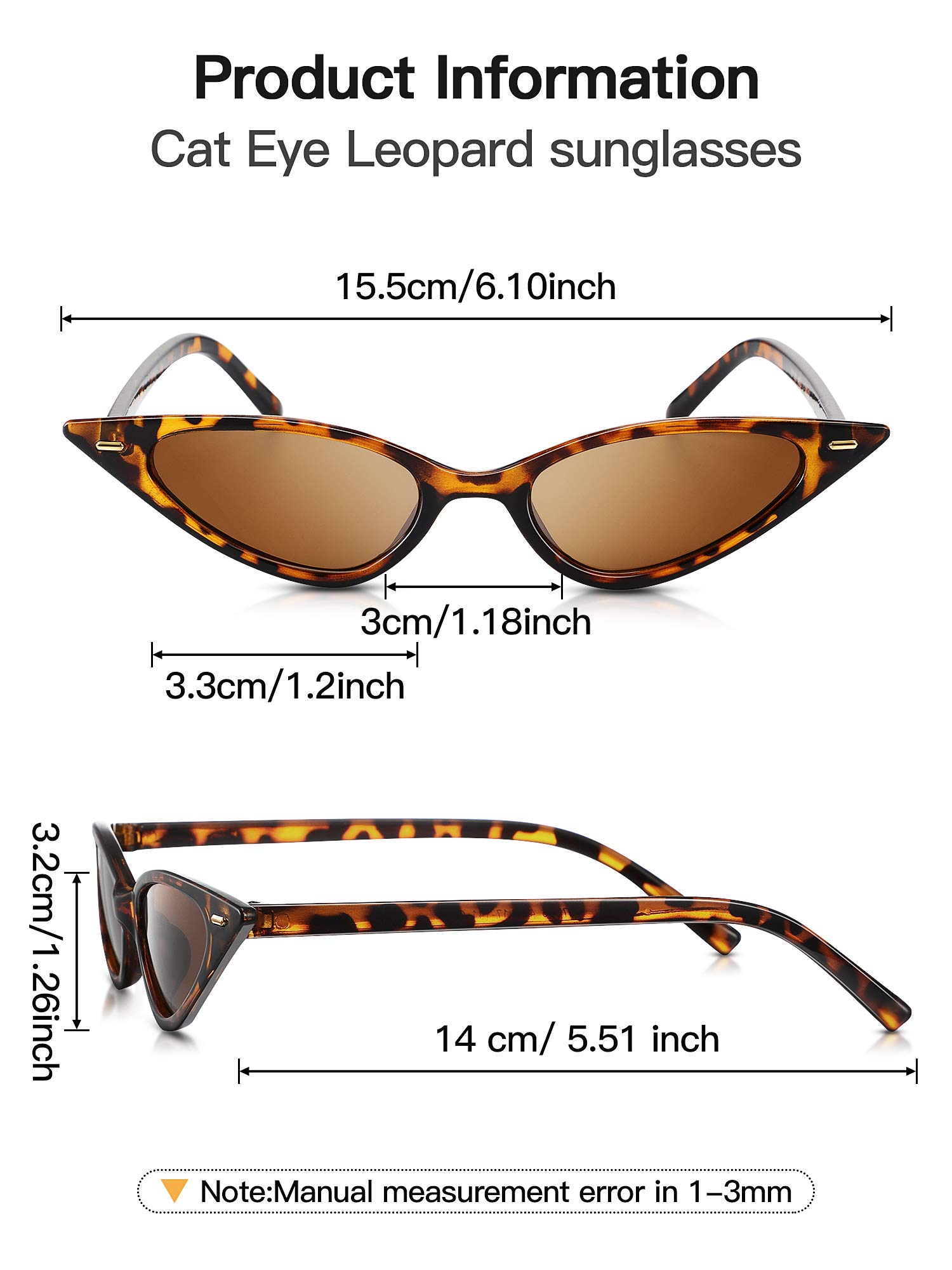 Frienda Vintage Cat Eye Leopard Sunglasses Retro Cat Eye Sunglasses for Women Men Classic Retro Designer Style Leopard (Brown) (Brown)