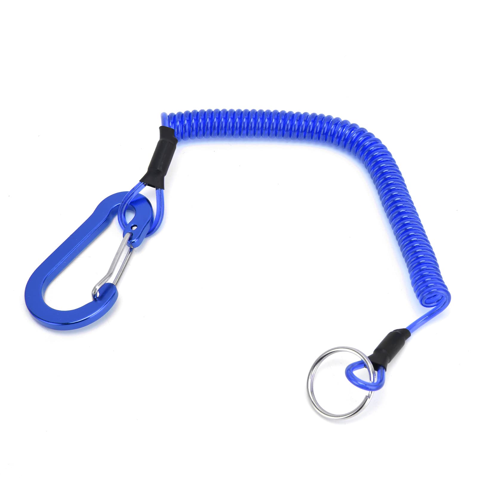 Fishing Lanyards, TPU Coating Material Spring Coil Keychain Practical Elastic for Offices for Homes for Workshops for Shopping Malls(blue)