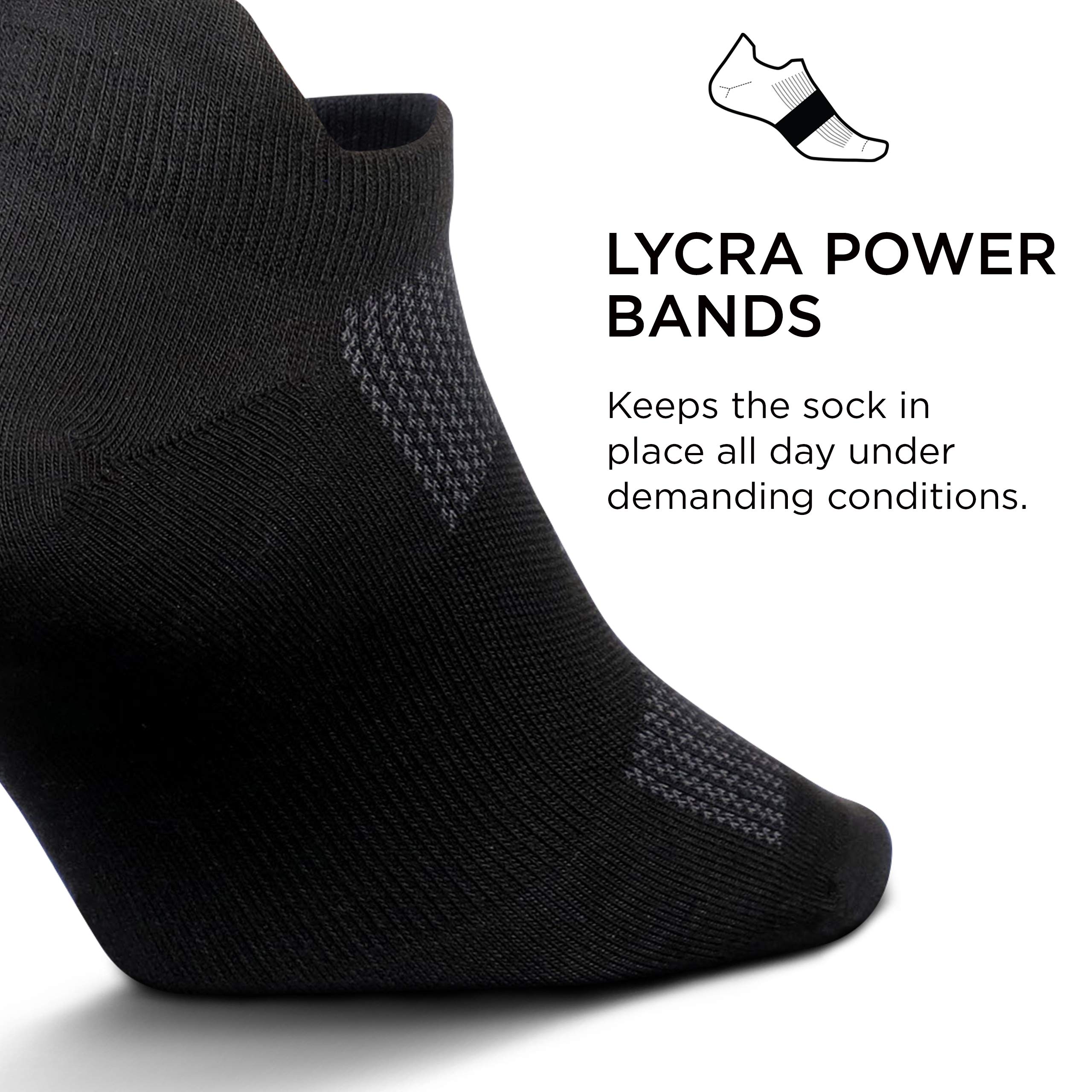 Feetures High Performance Ultra Light Ankle Sock - No Show Socks for Women & Men with Heel Tab - Buckle Up Blue, Large - (1 Pair)