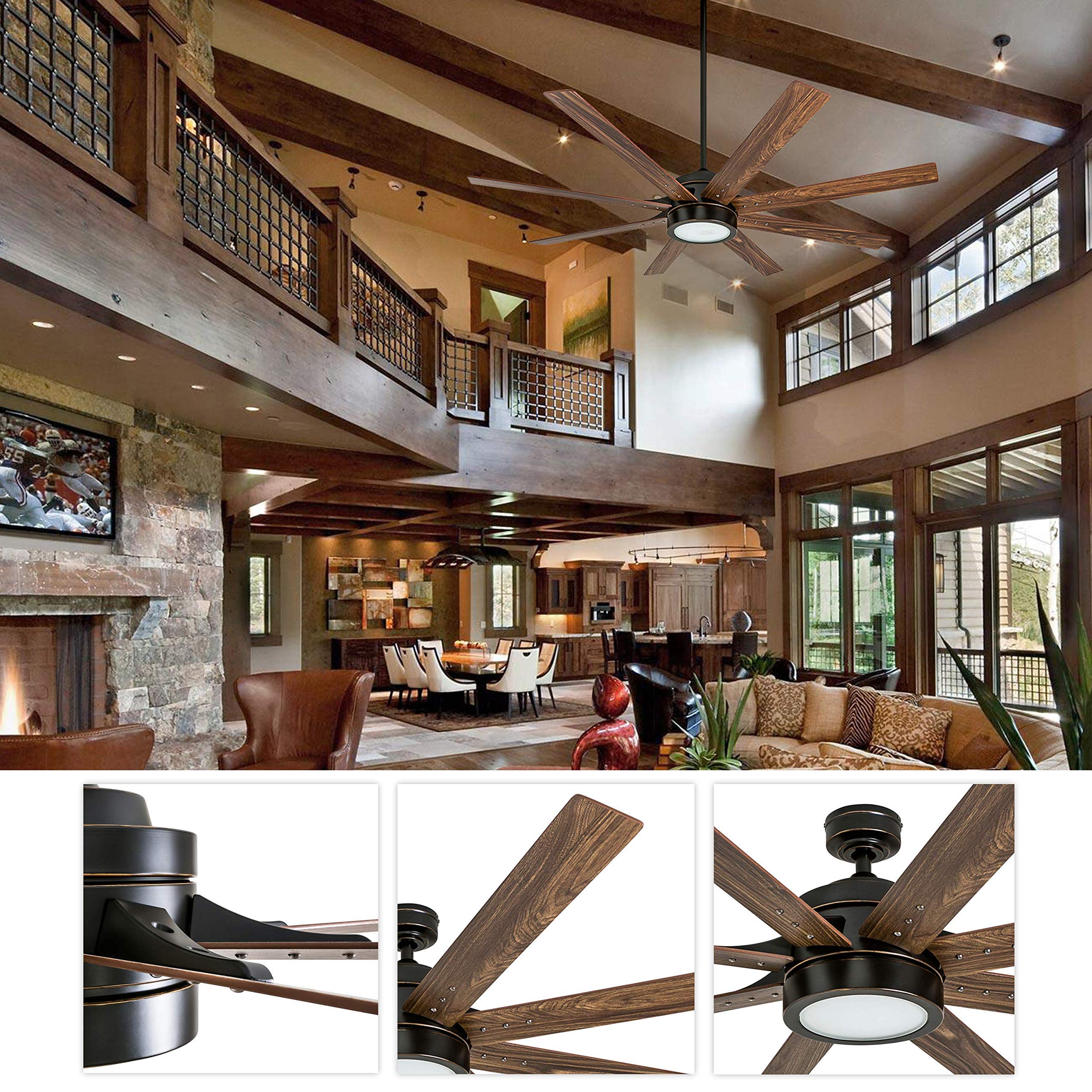 Honeywell Ceiling Fans 50609-01 Xerxes Ceiling Fan, 62, Oil Rubbed Bronze (Renewed)