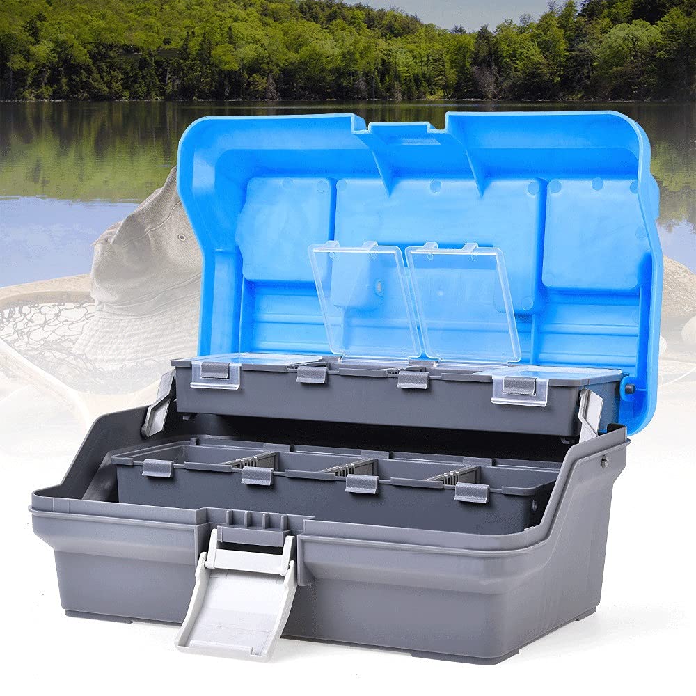 LMMDDP Waterproof 3-layer Fishing Tackle Box Storage Box Portable Fishing Tackle Strong Corrosion Resistant Storage Box