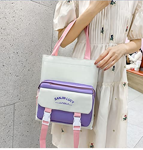 Heryuuk Backpack Pencil Case Shoulder Bag 5 Piece Set for Middle School Student Travel Bag Casual Daypack 43 * 30CM